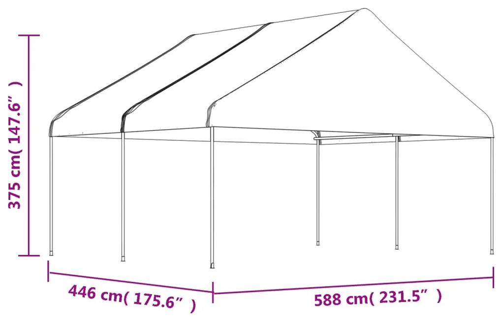 Altán se střechou bílý 4,46 x 5,88 x 3,75 m polyethylen,  3155518