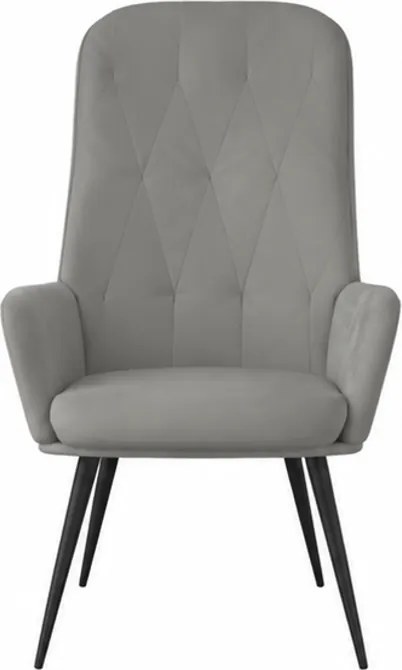 relaxační křeslo, odpočinkové, dřevo/kov/samet, 96x69x78 cm, nohy černé/světle šedá, Dekorino KR20260063