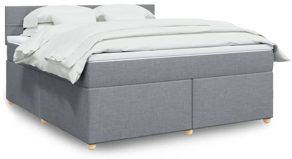 Box spring postel s matrací světle šedá 180 x 200 cm textil 3289059