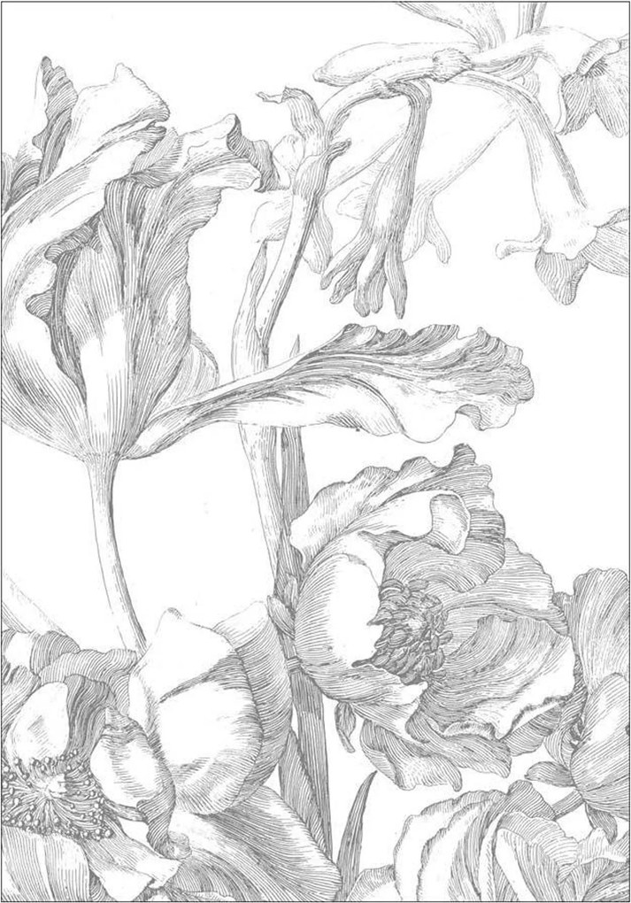 Tapeta Engraved Flowers