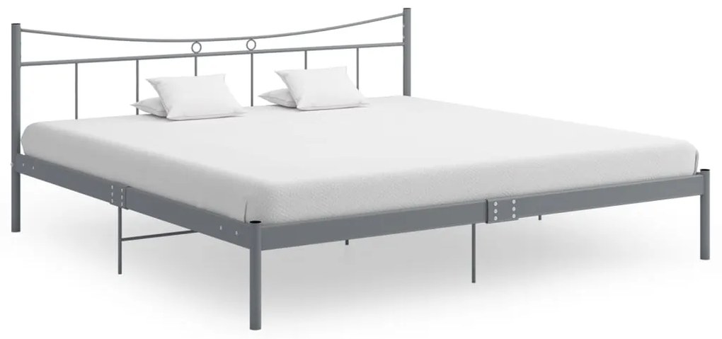 324809 vidaXL Rám postele šedý kov 180 x 200 cm