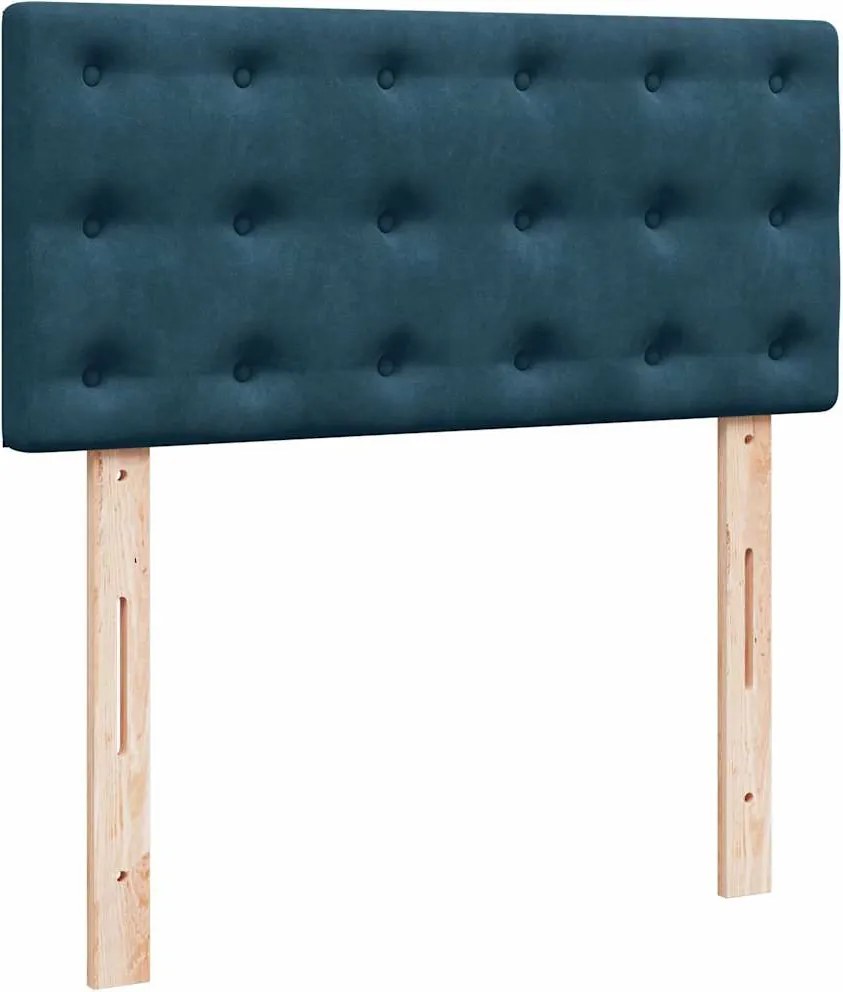 Box spring postel s matrací modrá 90 x 200 cm samet 3287642