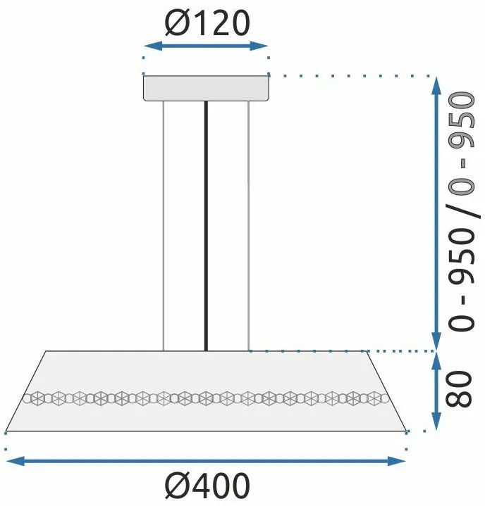 Toolight, LED závěsné svítidlo Cristal 20W APP1028-CP, černá, OSW-01233