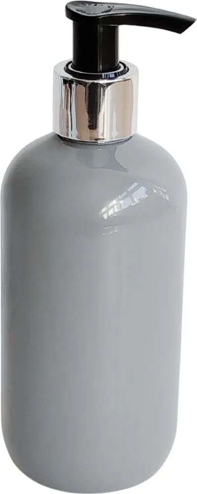 Dávkovač na mýdlo 300 ml šedý s černo-stříbrnou pumpičkou BELA