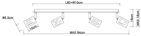 Globo 54032-4 - Bodové svítidlo JOSEBA 4xE27/60W/230V