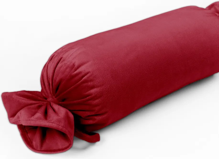 Biante Sametový polštář válec bonbon Velvet Premium SVP-007 Malinově červený 15x100 cm