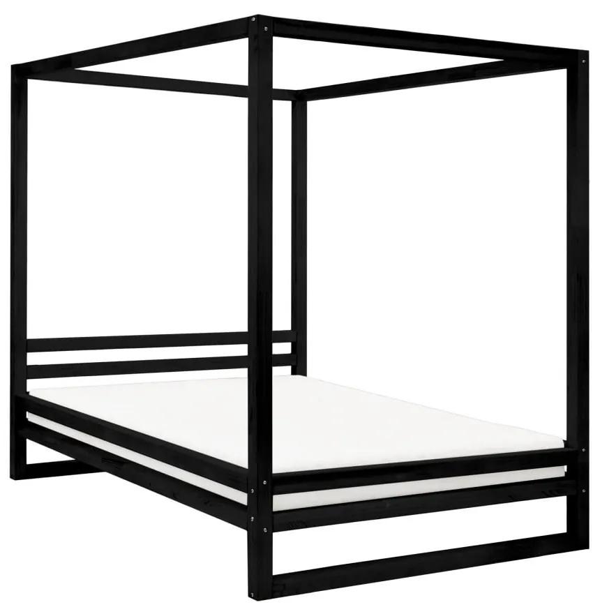 Černá dřevěná dvoulůžková postel Benlemi Baldee, 200 x 160 cm