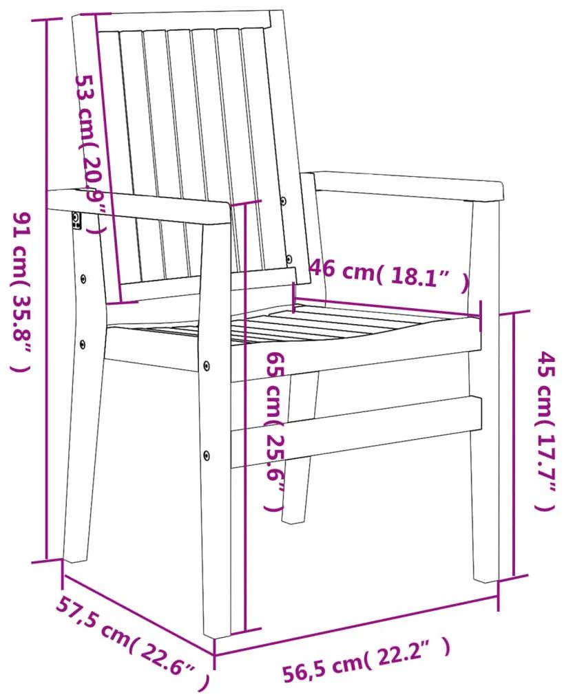 Stohovatelné zahradní židle 2 ks 56,5x57,5x91 cm masivní teak,  364404