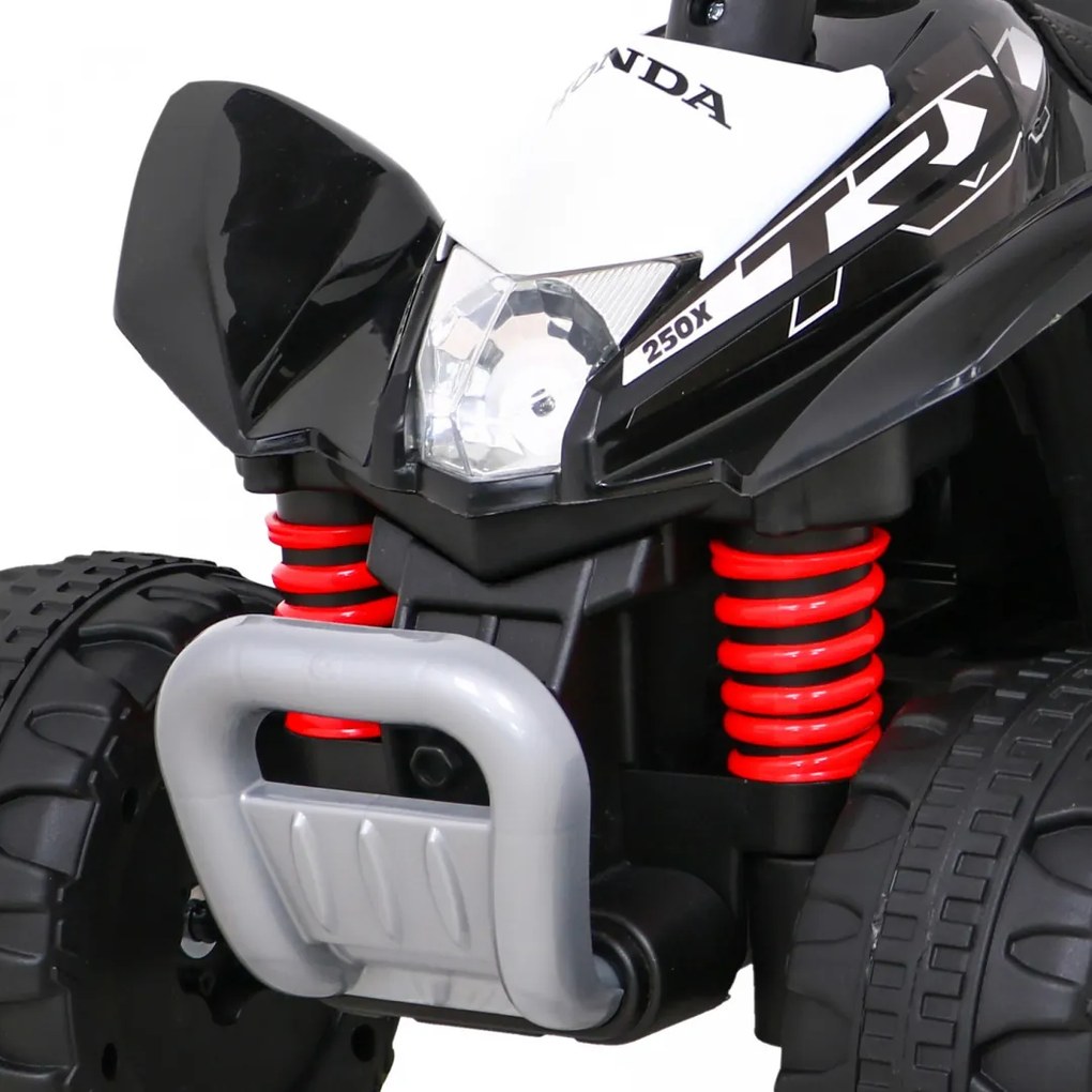 Ramiz Čtyřkolka Honda 250X TRX na baterie černá + klakson + LED + ekokůže