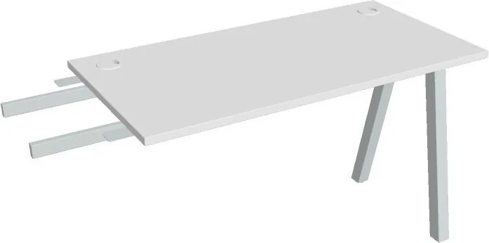 Hobis Kancelářský stůl k řetězení Hobis UEA 1200RU, deskaakát, bílá RAL 9016