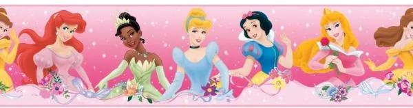 Růžová bordura Disney Princess - Princezny