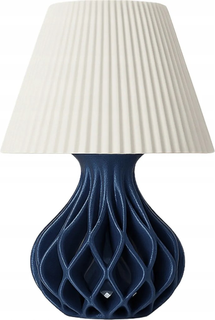 Lampa Karu Cobalt Blue Metallic, plisované stínidlo, Led E27