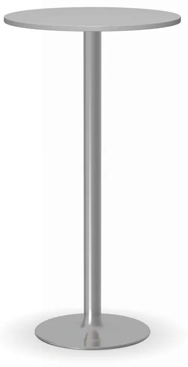 Koktejlový stůl OLYMPO II, průměr 600 mm, chromovaná podnož, deska šedá