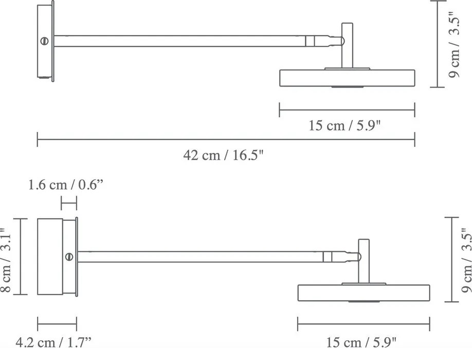 LED nástěnné svítidlo s ohybatelnou konstrukcí/stmívatelné do zásuvky v leskle stříbrné barvě ø 15 cm Asteria Wall Short – UMAGE
