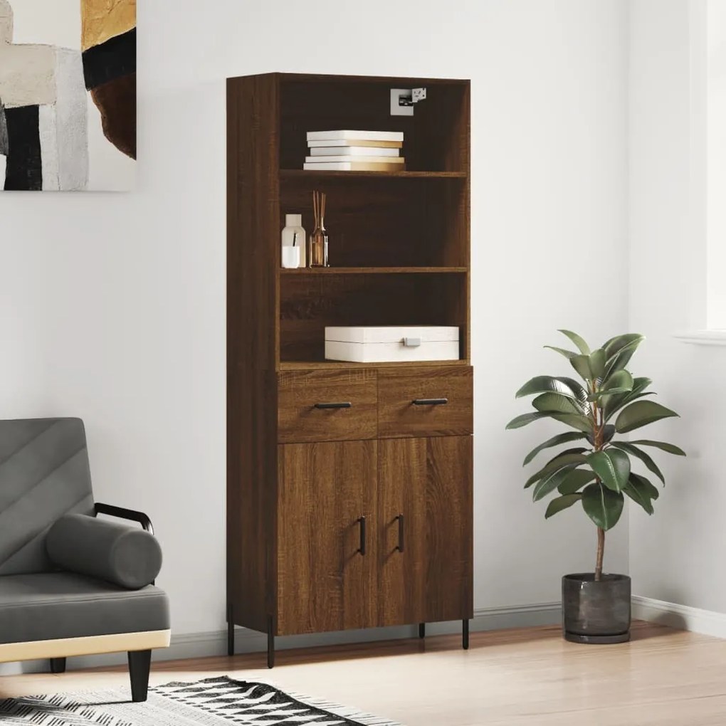 vidaXL Skříň highboard 69,5 x 34 x 180 cm kompozitní dřevo [3200524] Barva: Betonová šedá