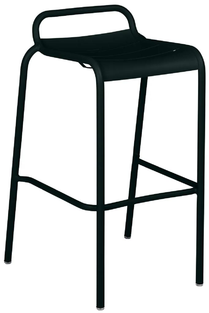 OnaDnes -20% Černá kovová barová židle Fermob Luxembourg 78,5 cm
