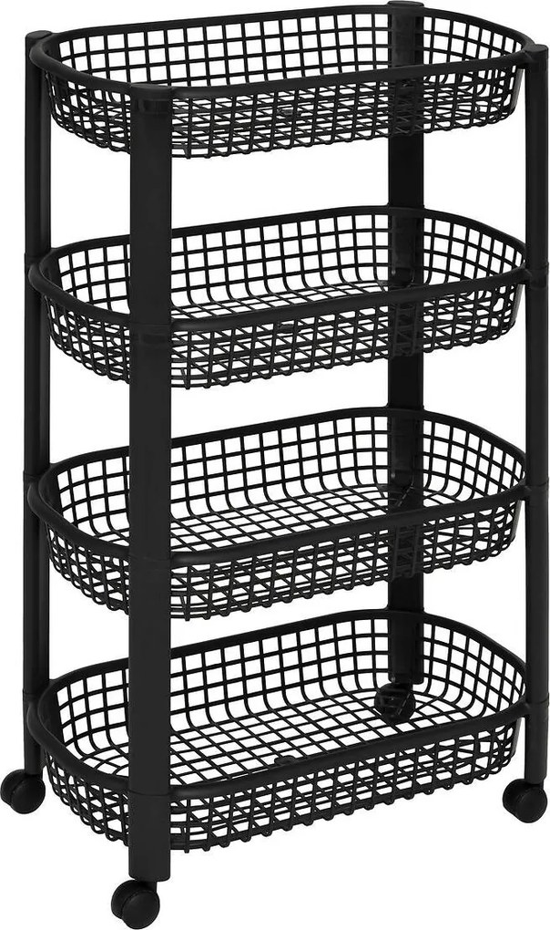 Kuchyňský vozík na kolečkách BASKET, plastový, 46,5 x 25,5 x 79 cm