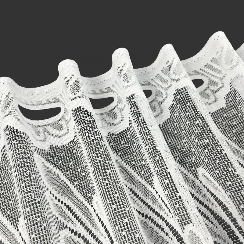 Vitrážová žakárová hrubá záclona 4648 - výška 40,60,90 cm , metráž