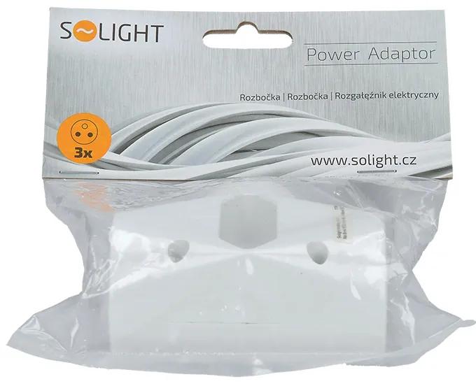 SOLIGHT Zásuvka rozbočovací P90 IP20/230V/2x10A + 1x2,5A, bílá