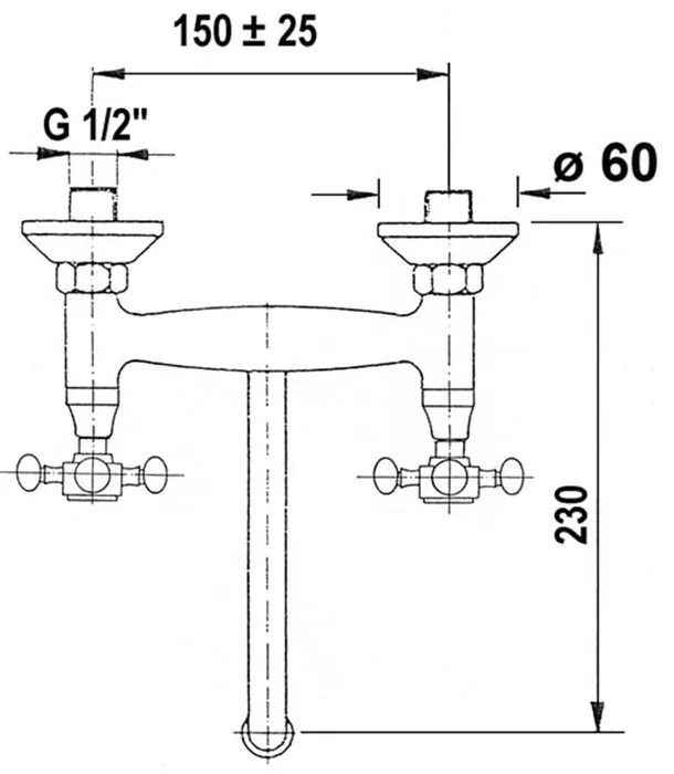 Nástěnná umyvadlová baterie ve zlaté barvě (1 výstup) Antea – Sapho