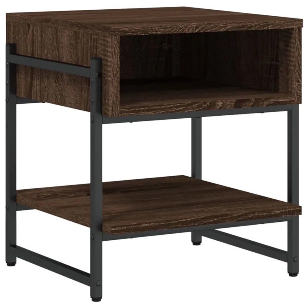 Konferenční stolek hnědý dub 40 x 40 x 45 cm kompozitní dřevo - Default Title