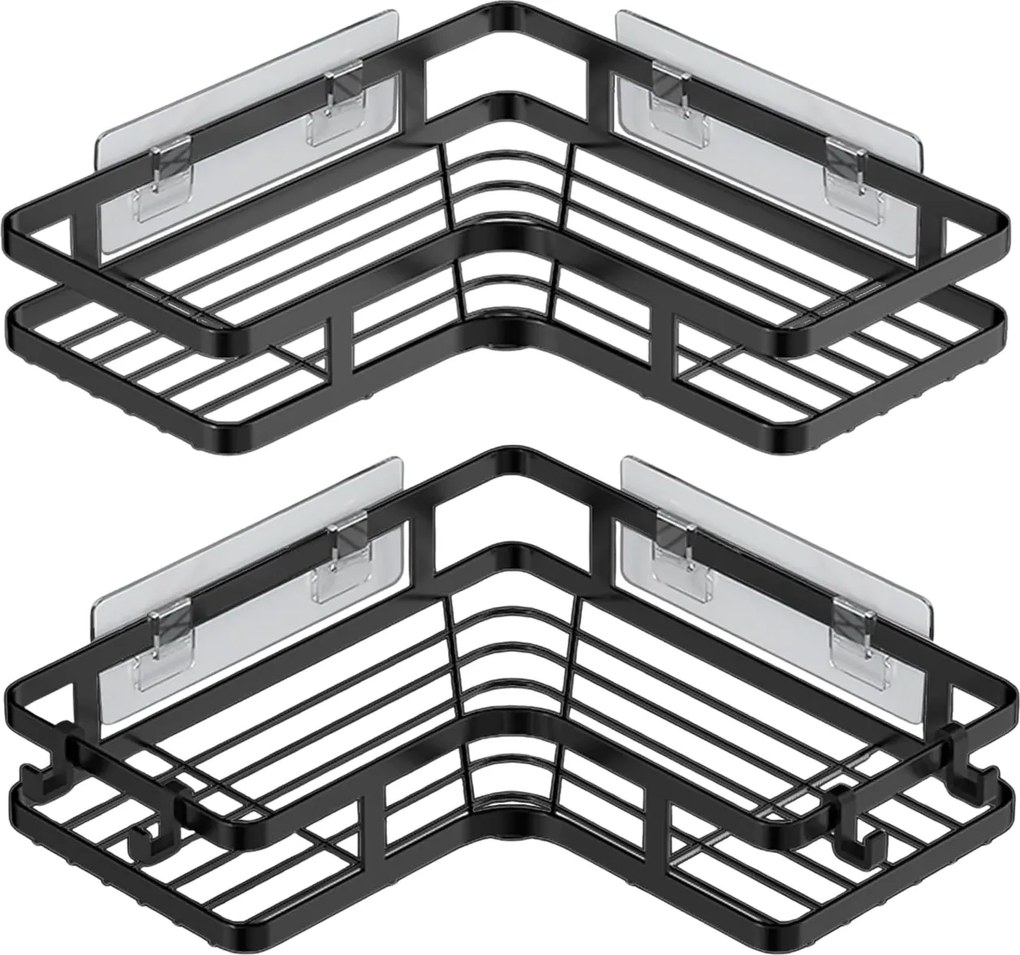 Camerazar Koupelnová kuchyňská police 25 cm rohová sprchová sada 2 ks