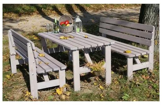 Zahradní masivní dřevěný stůl VIKING šedý - 150 cm WOOD R54624