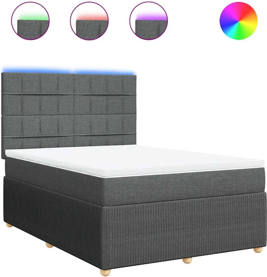 Box spring postel s matrací tmavě šedá 160x200 cm textil 3294408
