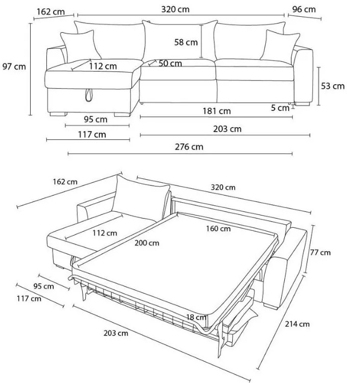 Žlutá manšestrová rozkládací rohová pohovka (variabilní) Augustin – Bobochic Paris