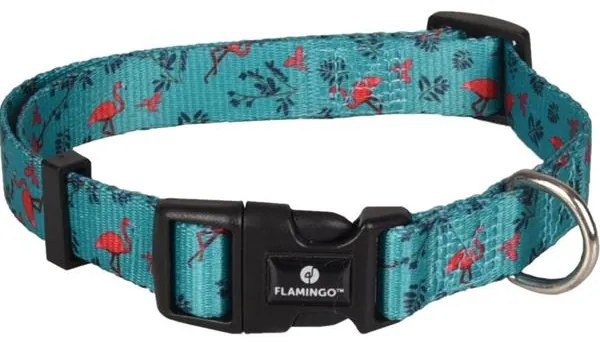 Obojek nylon Samar tyrkysový M 2x40-55cm Flamingo