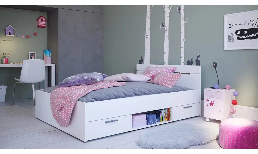 Idea IDEA Multifunkční postel 160x200 MICHIGAN perleťově bílá