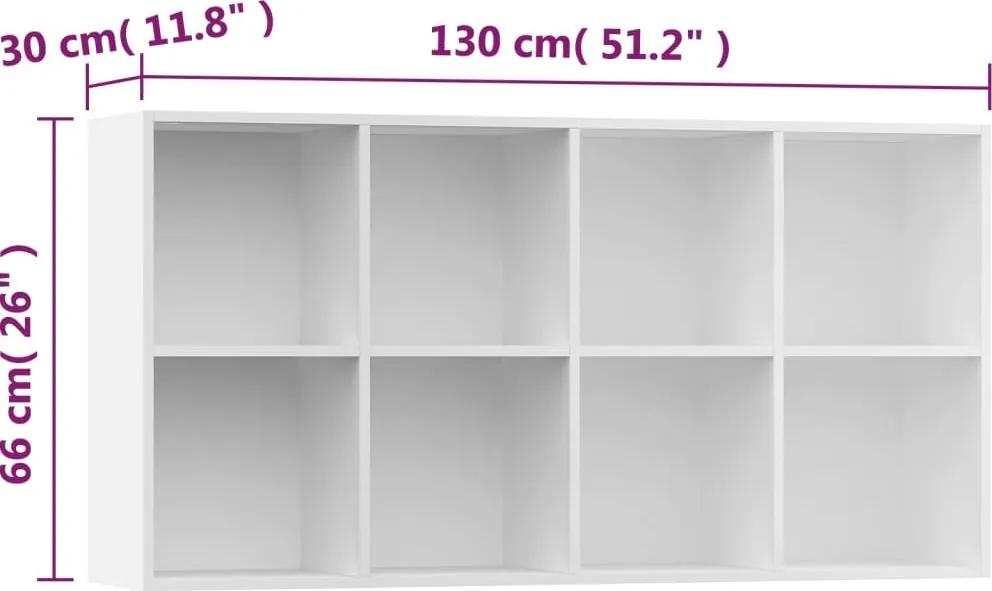 vidaXL Knihovna/příborník 66 x 30 x 130 cm dřevotříska [800153] Barva: Bílá