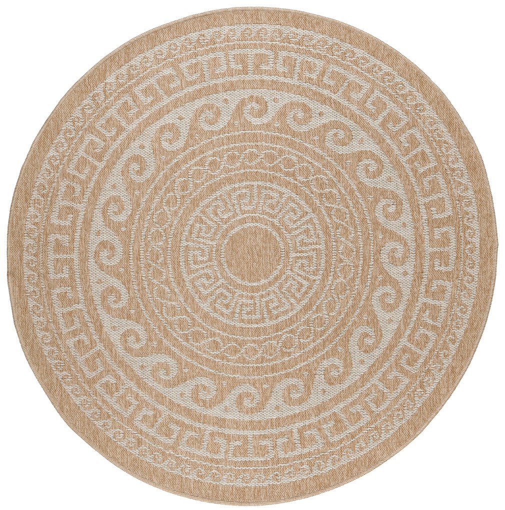 Ayyildiz, Kusový koberec Comilla 887 Beige kruh, 120x120 (průměr) kruh, béžová, chodba / předsíň