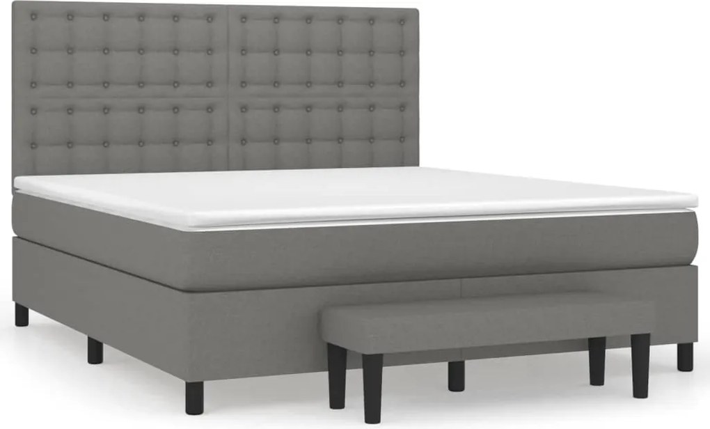 Box spring postel s matrací tmavě šedá 180x200 cm textil 3136934