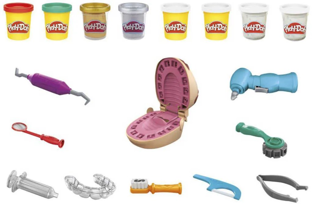 HASBRO PLAY-DOH Zubař Doktor Drill and Fill set modelína s nástroji 14f1259