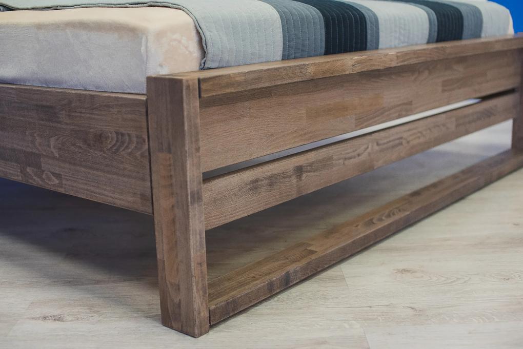 Masivní postel EDGE - Solwo Design Dřevo a odstín oleje: BUK Cink - Olej odstín BO102, Rozměr spací plochy: 180x200