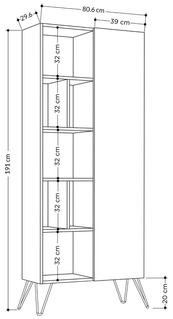 JOCASTA, regál kombinovaný, knihovna, bílý