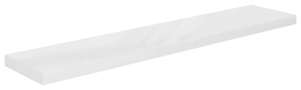 Petromila Plovoucí nástěnné police 4 ks lesklé bílé 120x23,5x3,8 cm MDF