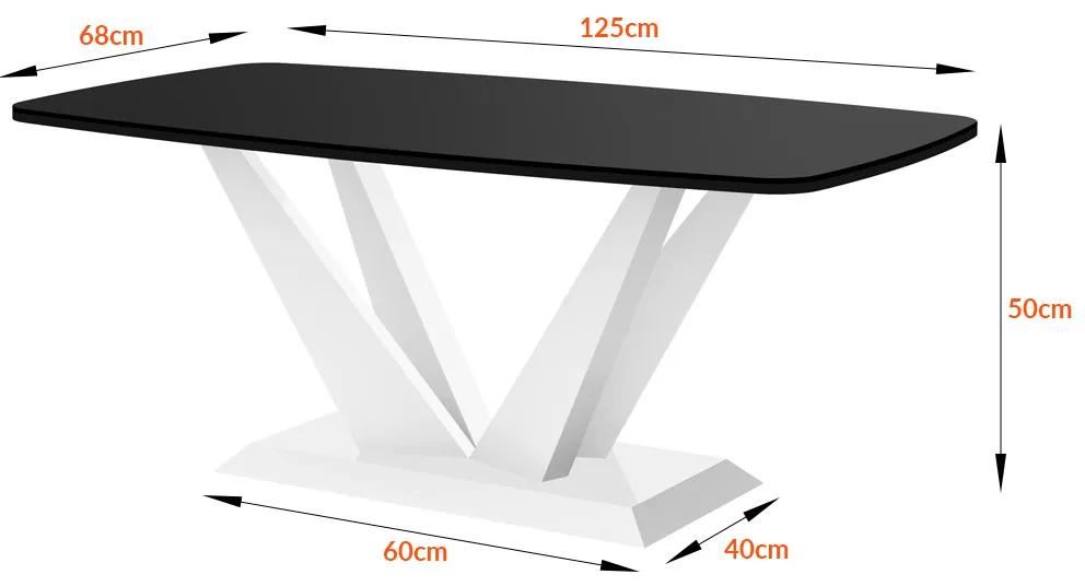 Konferenční stolek PERFETTO MINI (šedá lesk/bílá lesk/bílá lesk)