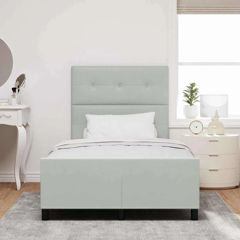 Postel s boxspringem s čelo Světle šedá 120 x 200 cm samet 3344933