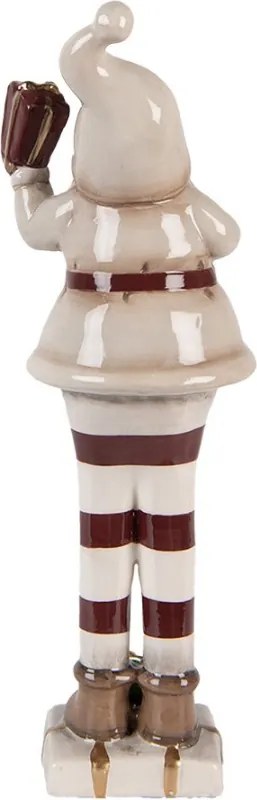 Béžová keramická dekorace Santa Claus ChrisMs - 8*7*23 cm