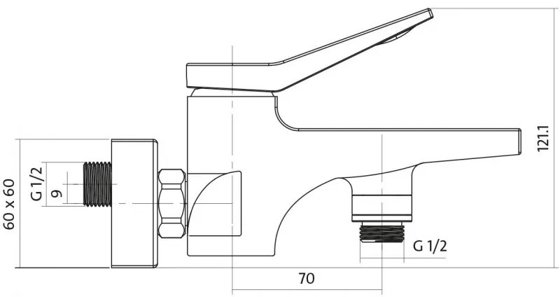 Cersanit CROMO - vanová baterie, chrom, S951-011