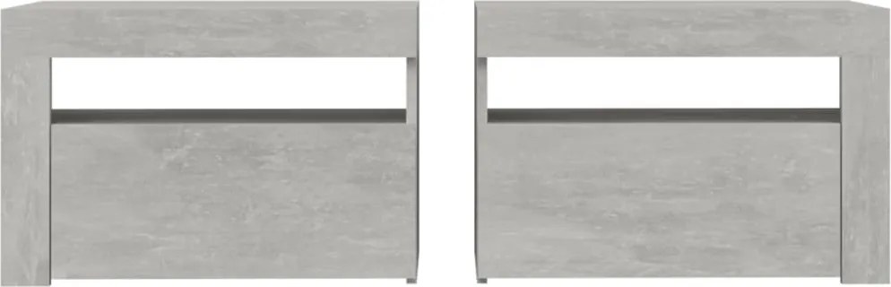 Noční stolky 2 ks s LED osvětlením betonově šedé 60x35x40 cm 3080738
