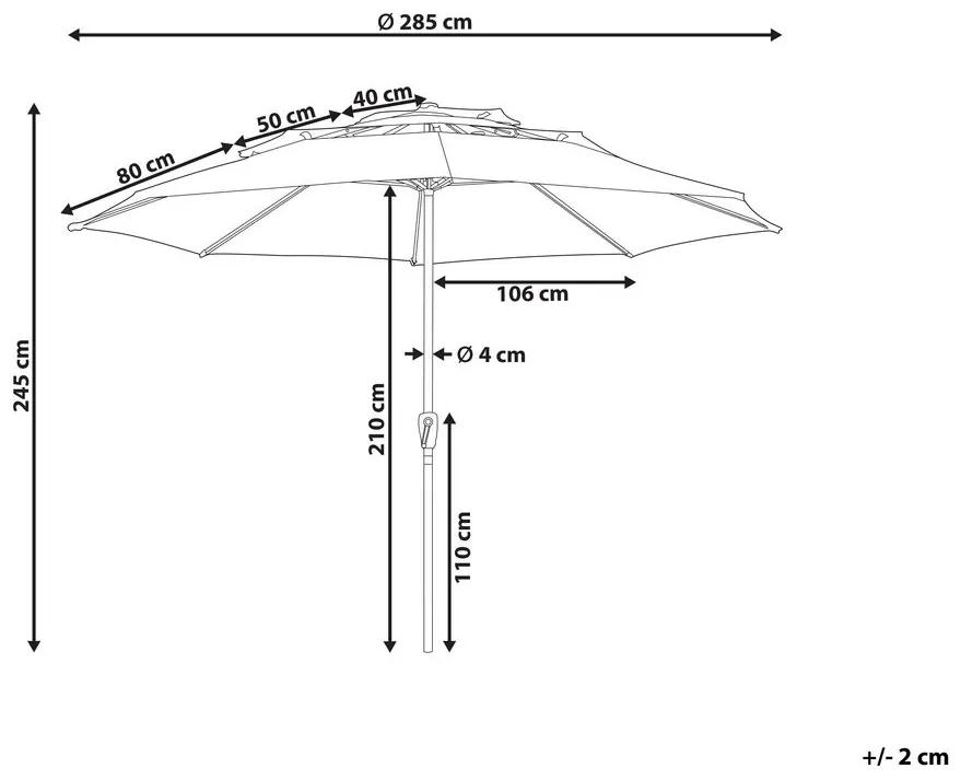 Zahradní slunečník ⌀ 2,85 m světle béžový BIBIONE Beliani