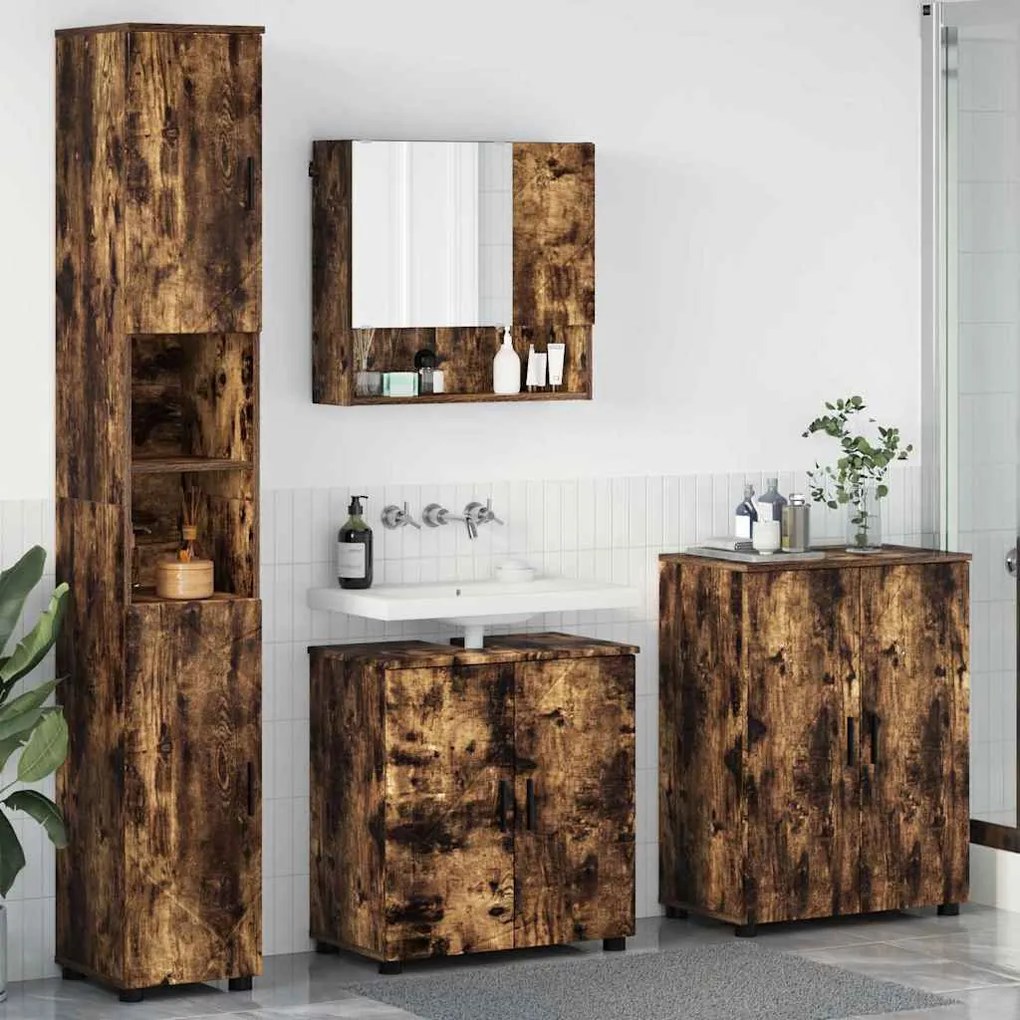 Sada koupelnového nábytku 4 ks Kouřový dub 61 x 35 x 64 cm 3393008