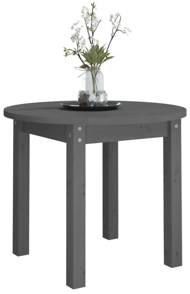 Konferenční stolek šedý Ø 55 x 45 cm masivní borové dřevo - Default Title