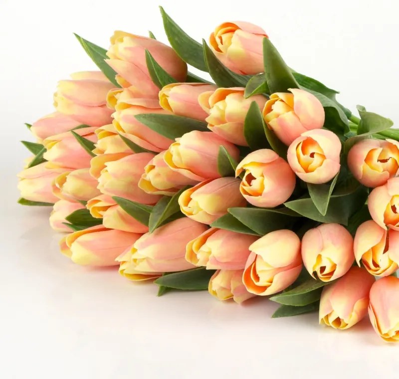 Umělý tulipán lososový - svatební kytice