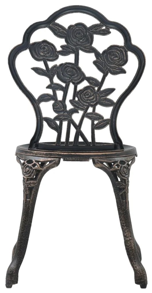 Bistro židle 2 ks bronzové litý hliník,  47862