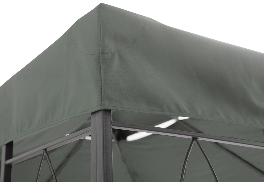 Outsunny náhradní střecha pavilonu pro kovový pavilon zahradní pavilon party stan zahradní stan polyester 3x4m tmavě šedý | Aosom