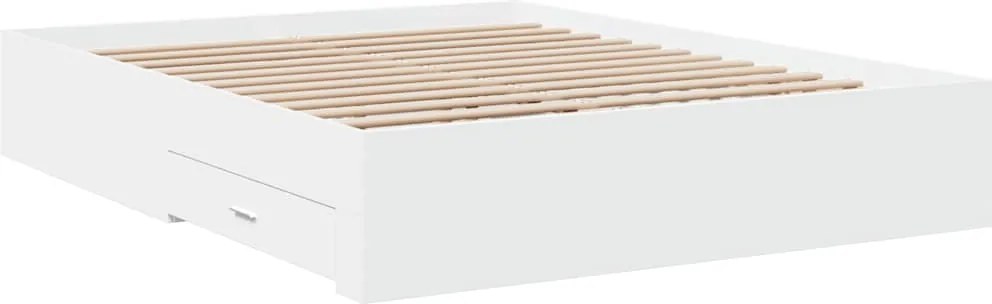 Rám postele se zásuvkami bílý 160 x 200 cm kompozitní dřevo 3280370